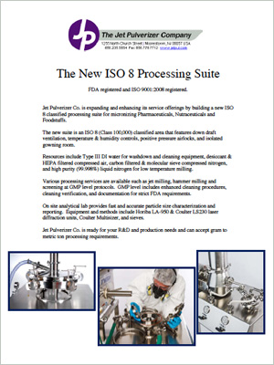 The Jet Pulverizer Company | Jet Pulverizer Co. Builds a New ISO 8 ...